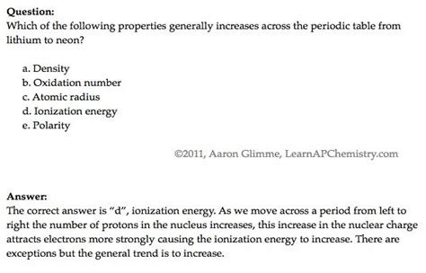 Ap Chemistry Ionization Energy And Electron Affinity