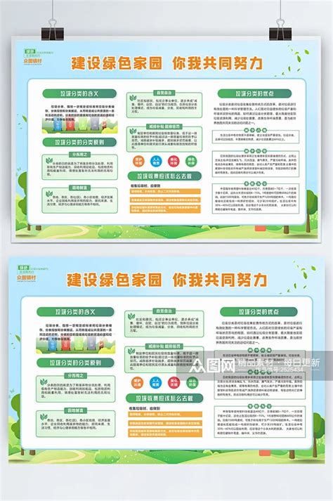 垃圾分类展板设计素材 花瓣网