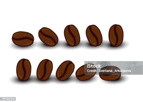 커피 콩과 함께 세트 만화 스타일입니다 벡터 그림입니다 갈색에 대한 스톡 벡터 아트 및 기타 이미지 갈색 개체 그룹 건강한 생활방식 Istock