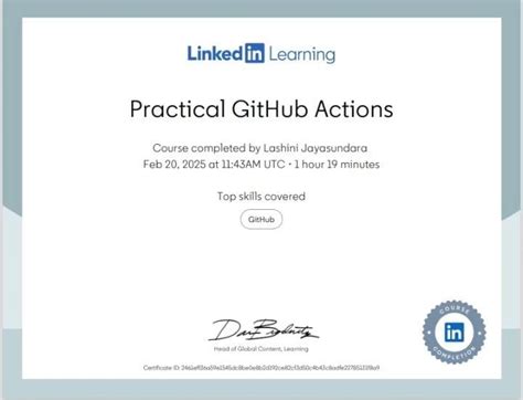Github Automation Devops Ci Linkedinlearning Lashini Jayasundara