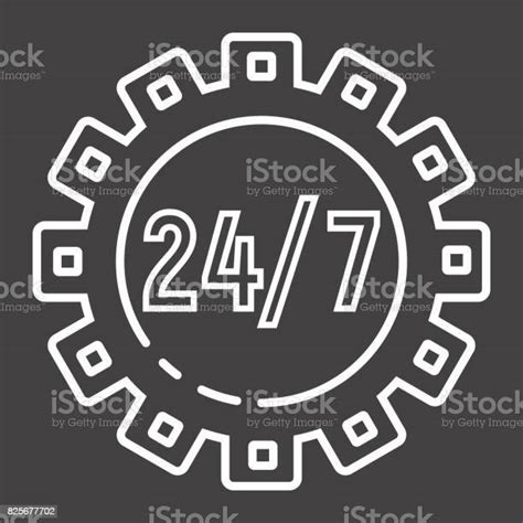 기술 지원 라인 아이콘 서 장 훈과 개발 기호 벡터 그래픽 검정색 배경 Eps 10에 선형 패턴을 기어 가득 찬에 대한 스톡