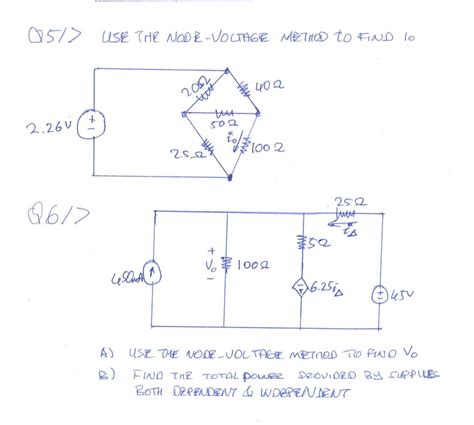 Solved Q51 Use The Node Voctage Methd To Find 10 Q617 A