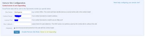 remote collector unable to contact server on initial setup spiceworks