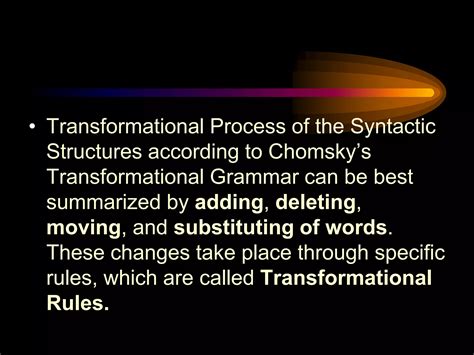 Transformational Grammar By Noam Chomsky Pptx