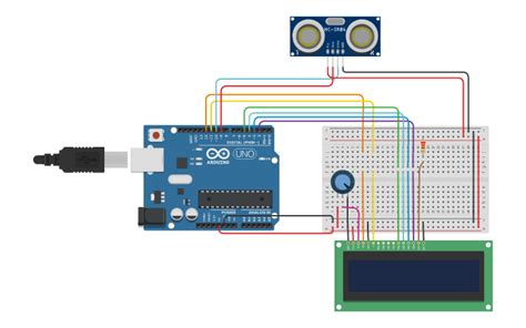 Circuit Design Sensor Con Pantalla Tinkercad