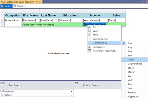 Ssrs Count Function