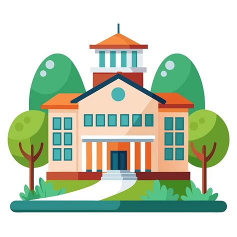 Ilustración Del Edificio Escolar Concepto De Diseño De Regreso A La Escuela Vector Premium