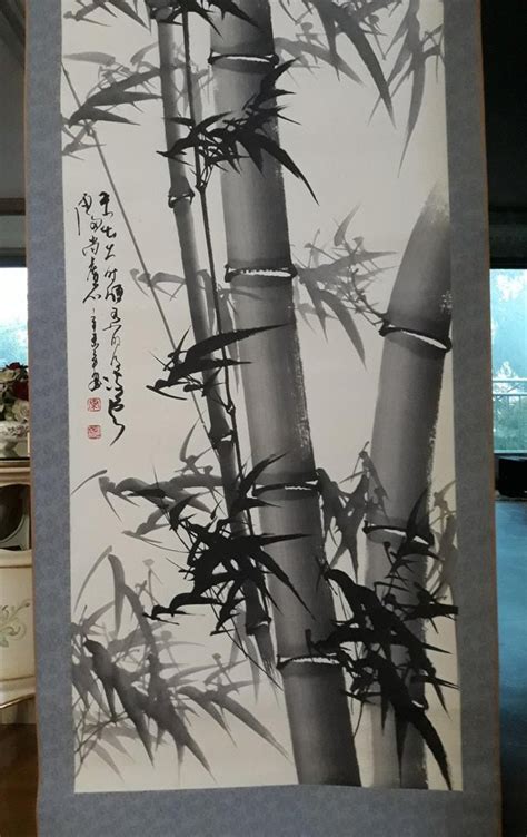 대나무 묵화 족자 팝니다 헬로마켓