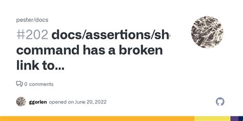 Docsassertionsshould Command Has A Broken Link To Docsassertions