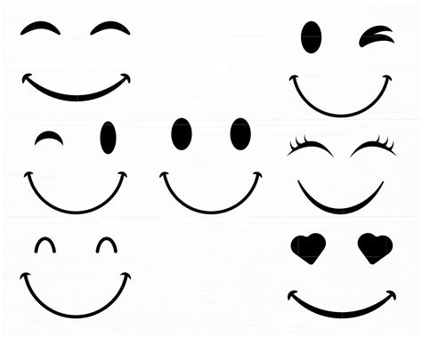 Smiley Face Bundle Svg File Emoji Svg Happy Face Svg Bundle Etsy