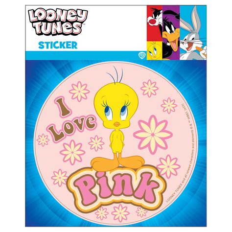 Looney Tunes I Love Pink Sticker Sticker Planet