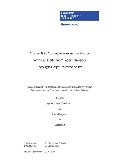 Pdf Correcting Survey Measurement Error With Big Data From Road