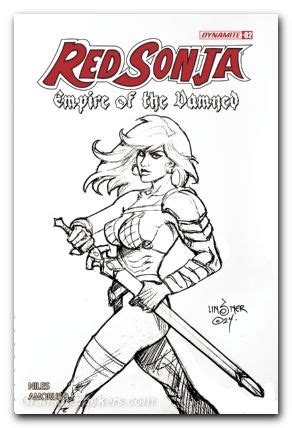 Red Sonja Empire Of The Damned 2 2024 Cover K Linsner Line Art