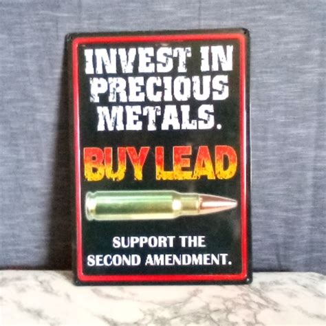 Art Sale Wall Decor Metal Statement Sign Support The Second Amendment