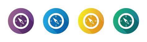Vector Gradient Compass Icon Set With Shadow Set Of Vector Compass