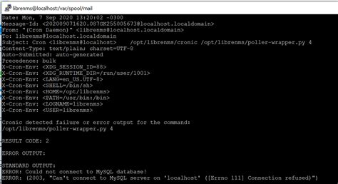 Sqlstate Hy000 2002 Connection Refused Help Librenms Community