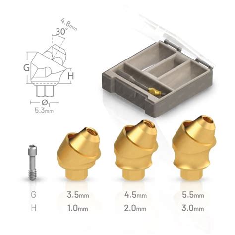 30° Angled Clicq™ Multi Unit Abutment Fitting With Biohorizons® Internal Hex Tapered Internal™ 4