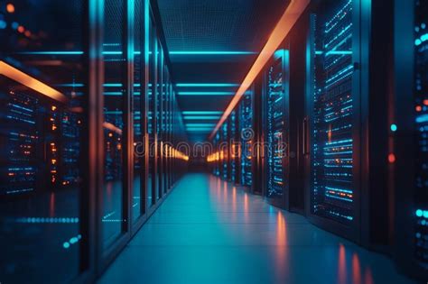 a server room with connectivity and computing capabilities networking