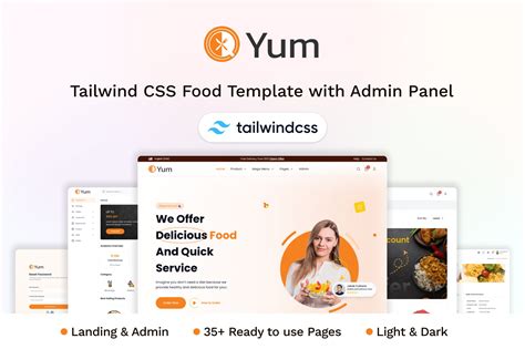 Yum Tailwind CSS Food Template With Admin Panel