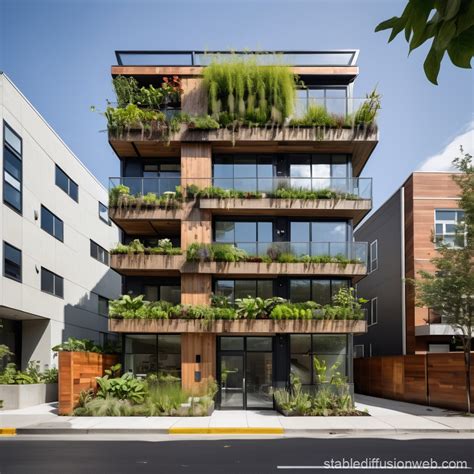 4 Story Apartment Building With A Modern And Eco Friendly Design The