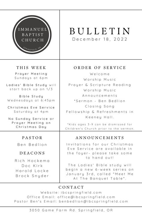 Church Bulletin Template Etsy