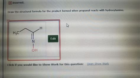 Solved X Incorrect Draw The Structural Formula For The