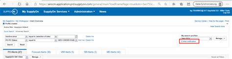 how to create e mail notifications in airsupply supplyon support center