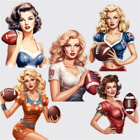 10 Football Pin Up Girls Clipart Png Pin Up Girls Clipart Vintage