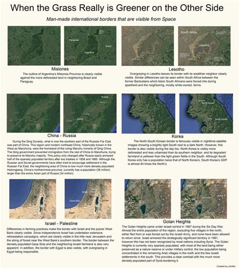 Man Made International Borders Visible From Space Mapporn