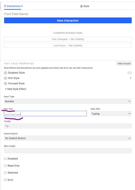 Text Box Underlinehyphen Interaction That Goes Away As Field Is Typed In Axure Rp 10 Axure
