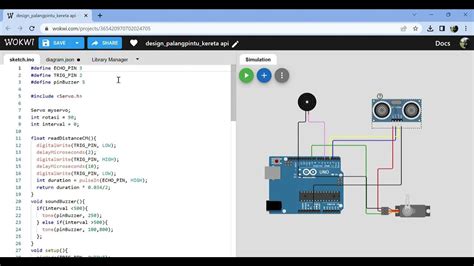 Design Palangpintu Kereta Api Wokwi Esp32 Stm32 Arduino Simulator