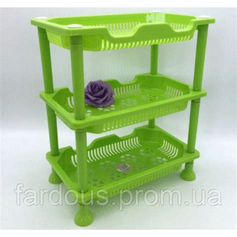 Купити Полка етажерка пластикова 4 ярусна зелена за ціною 207 30 грн від виробника