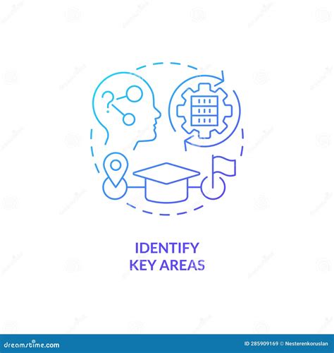 2d Gradient Identify Key Areas Linear Icon Concept Stock Illustration
