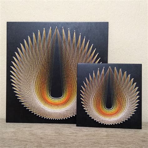 String Art Contemporary Art Handmade Geometric String Art Abstract