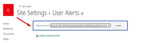 sharepoint alerts create and manage alerts