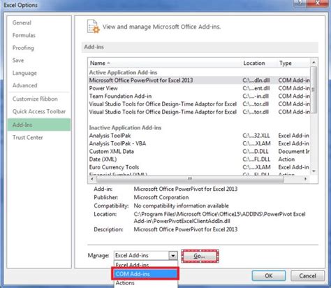 adding power pivot add ins in excel 2013