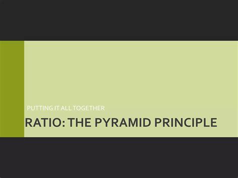 The Pyramid Principle For Structured Communication PPSX
