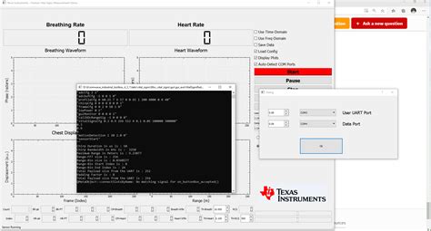 IWR AOPEVM Vital Signs Lab On IWR AOPEVM No Plot And No Data Captured By GUI Sensors