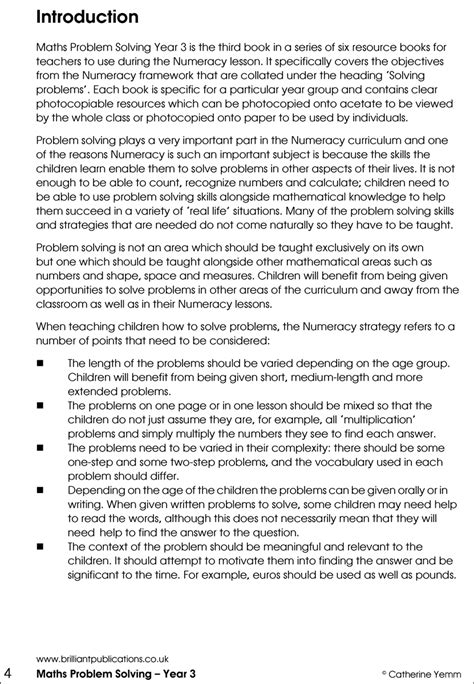 Maths Problem Solving Year 3