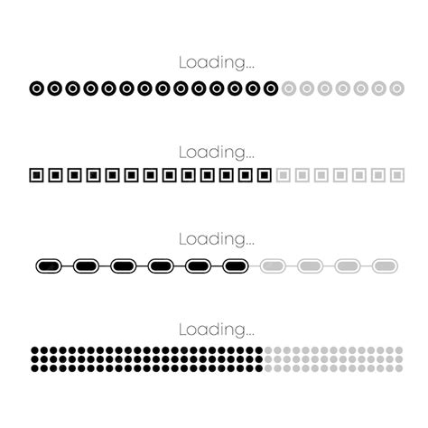 Premium Vector Set Of Loading Bar Progress Bar Loading Collection Loading Status Bar With