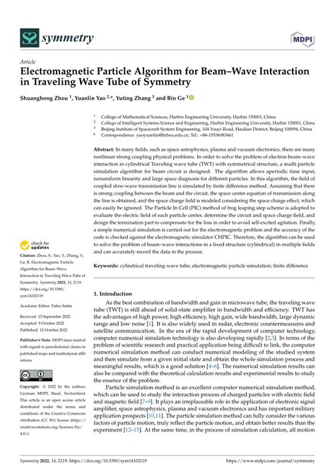 Pdf Electromagnetic Particle Algorithm For Beamwave Interaction In