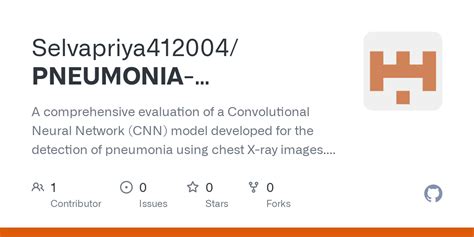 github selvapriya412004 pneumonia detection from chest x rays a