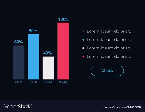 Bar Chart With Percentage Ui Element Template Vector Image