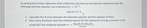 Solved By Potting The Function Determine Write A Matlab