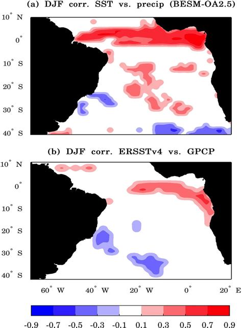 Spatial Maps With The Correlation Between Sst And Precipitation