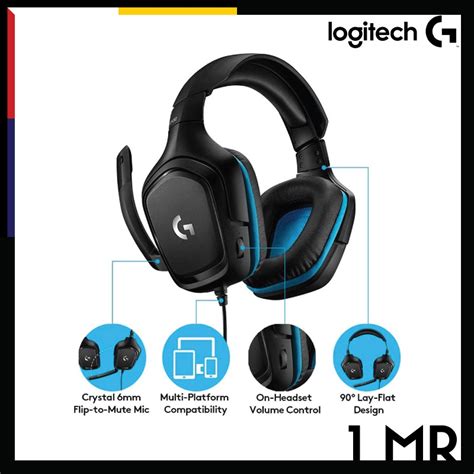 Logitech G Surround Sound Gaming Headset Headphone Black White Shopee Malaysia