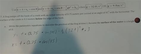 Precalculus Unsure If My Parametric Equation Here Is Correct