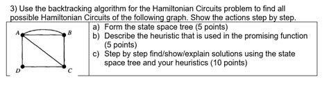 3 Use The Backtracking Algorithm For The Hamiltonian