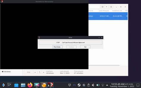 Getting Error When Selecting A Level Mechwarrior 4 Mektek When I Load Up Instant Action