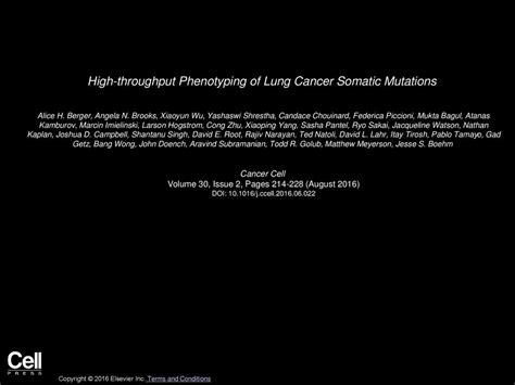 high throughput phenotyping of lung cancer somatic mutations ppt download